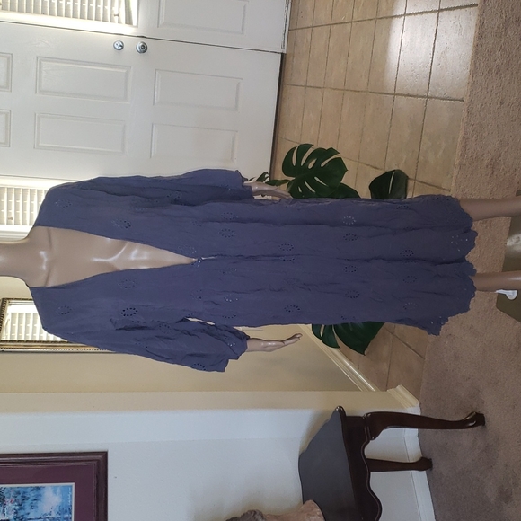 Sweaters | 10 Viscose Long Line Duster Laser Cutout Embroidery One ...